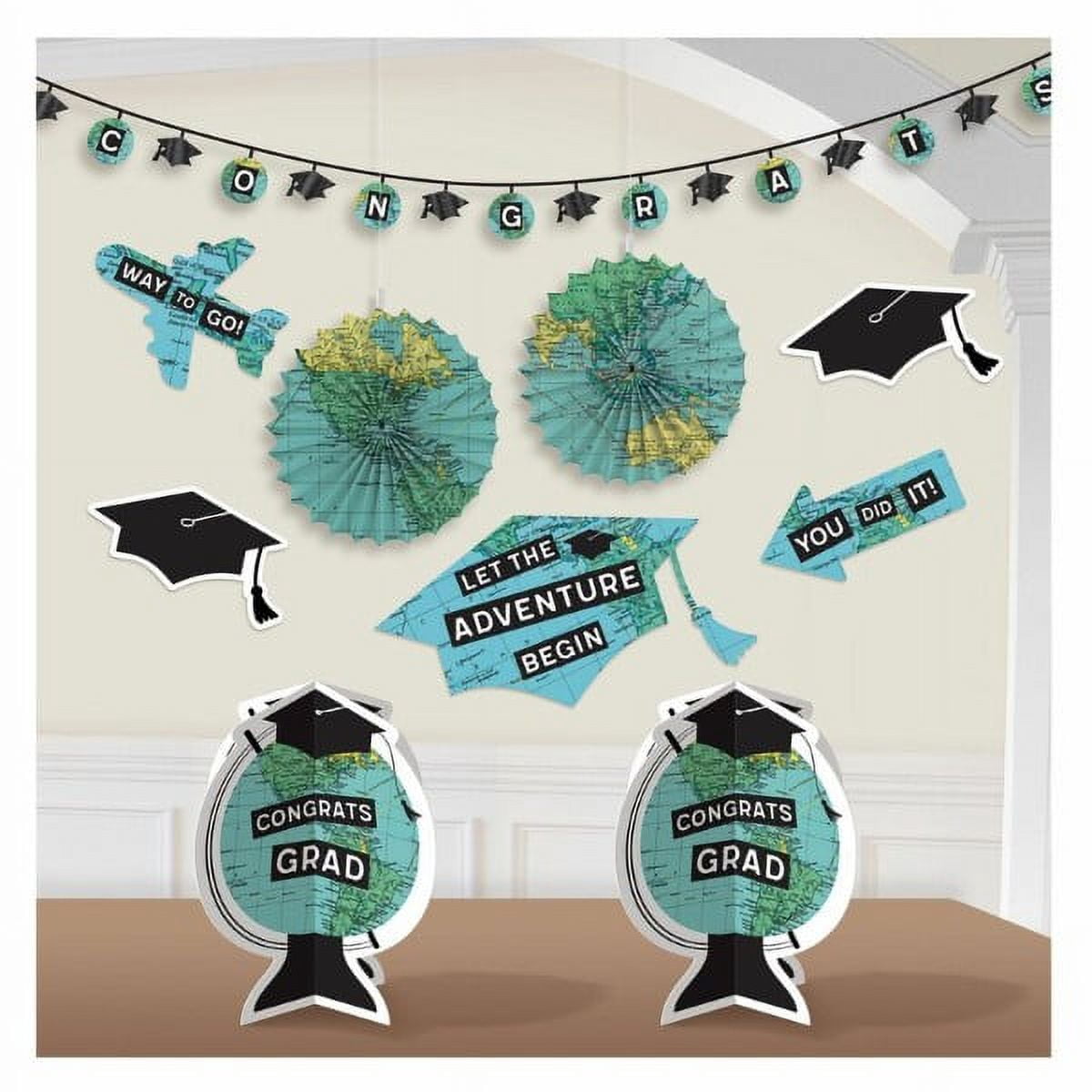 Graduation 'The World Awaits' Room Decorating Kit (10pc) - Walmart.com