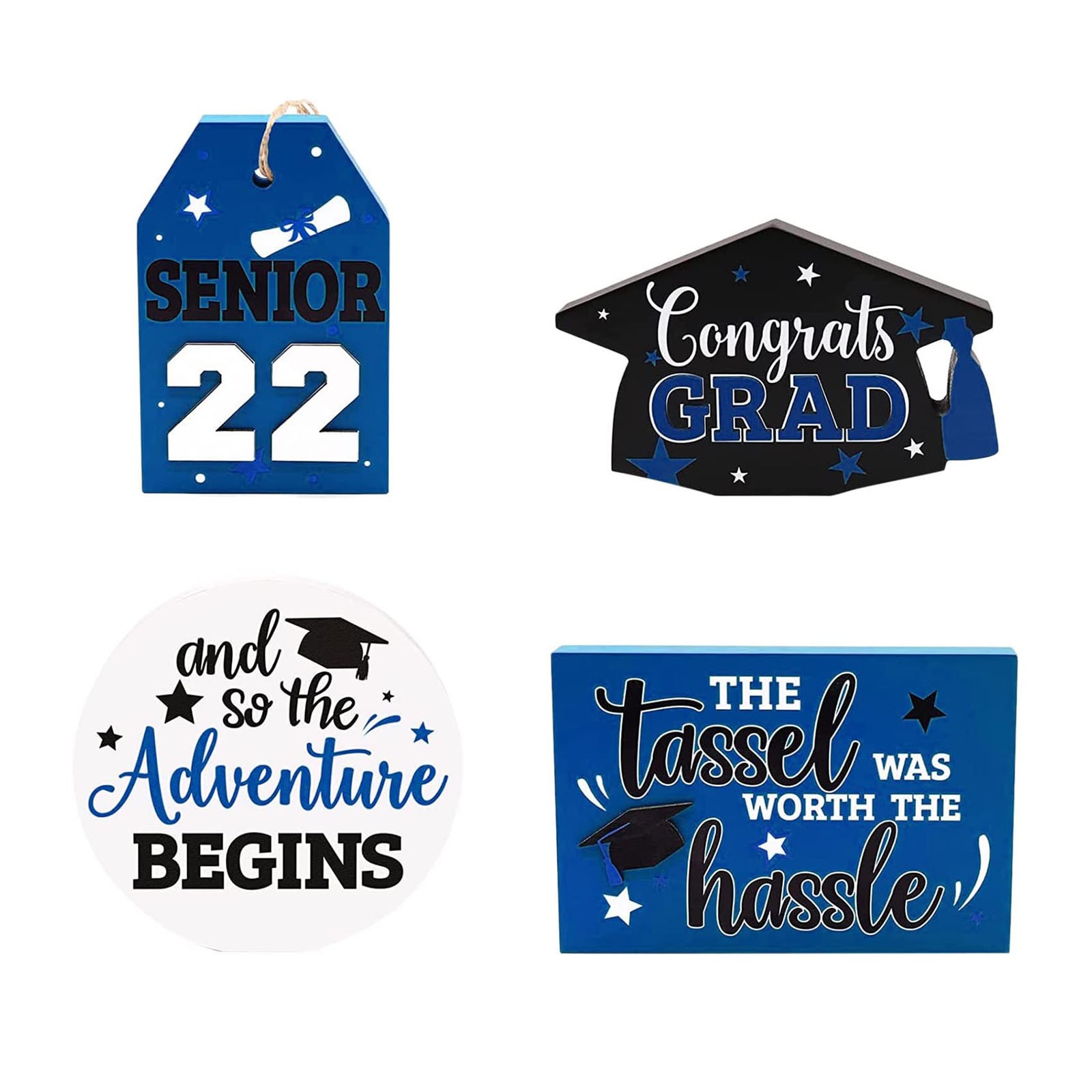 Graduation Tiered Tray Sign for 2025 Party Decor, Wooden "Class Of ...