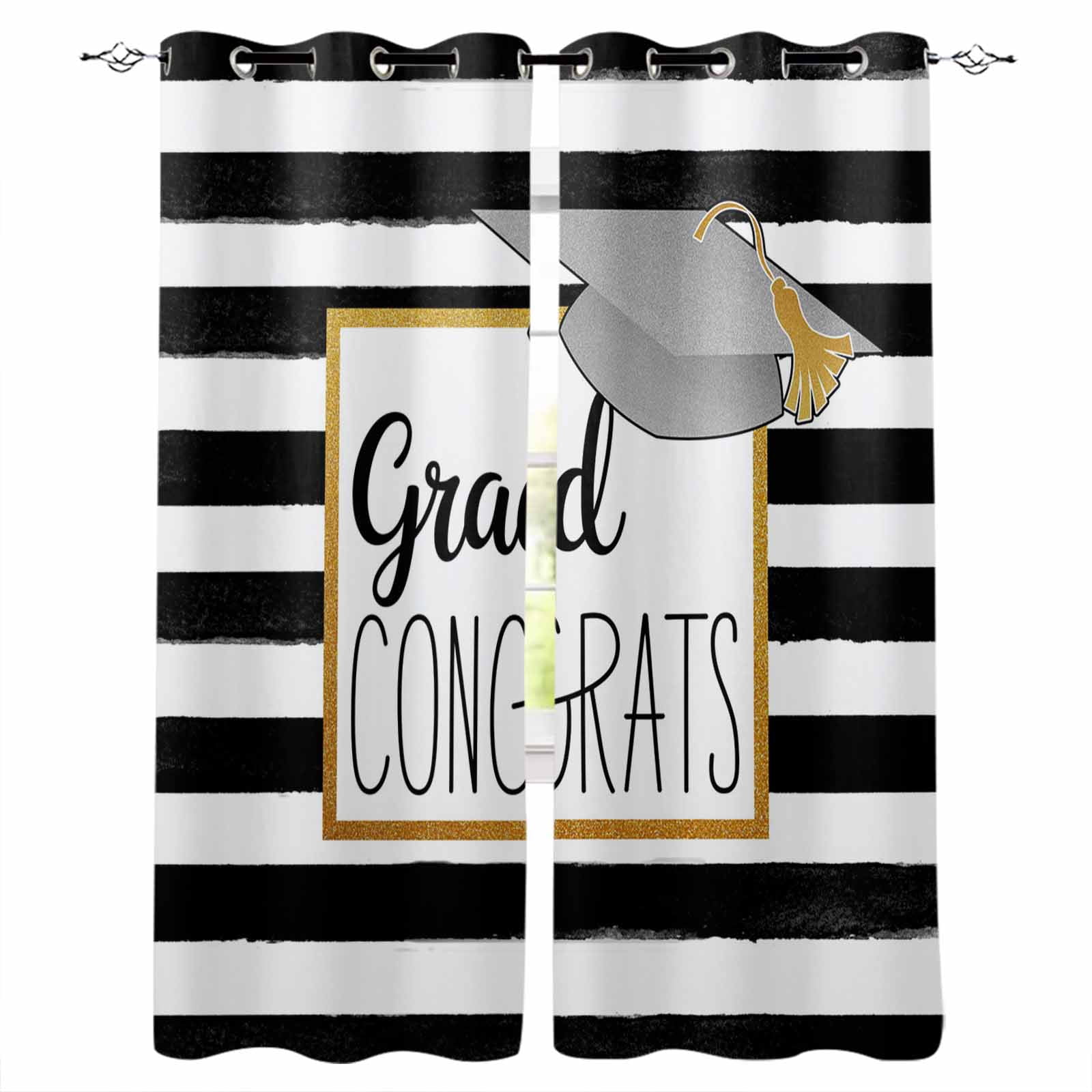 Graduation Trencher Cap Blackout Curtains for Bedroom Darkening ...