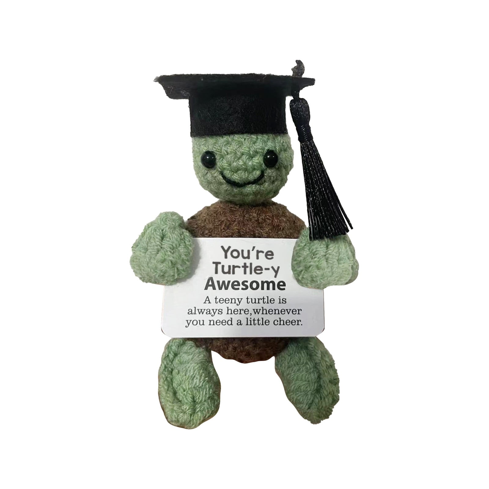 Graduation Turtle Hand Crocheted Positive Energy Turtle Cute Woolen ...
