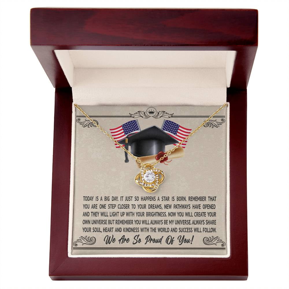 Graduation We Are So Pround Of You - Love Knot Necklace - Gift Box ...