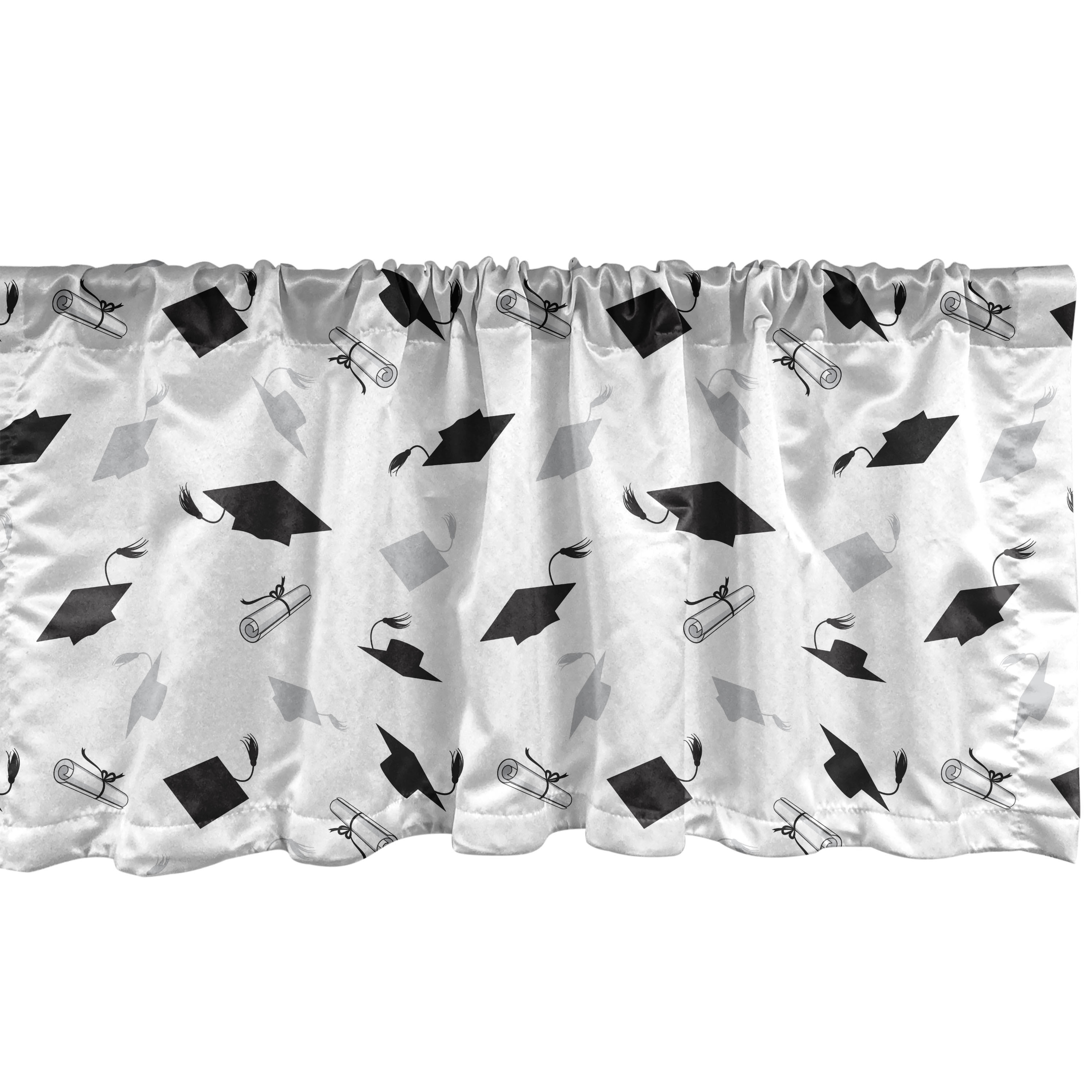 Ambesonne Graduation Valance Pack of 2, Cap and Diploma Patterns, 54 ...
