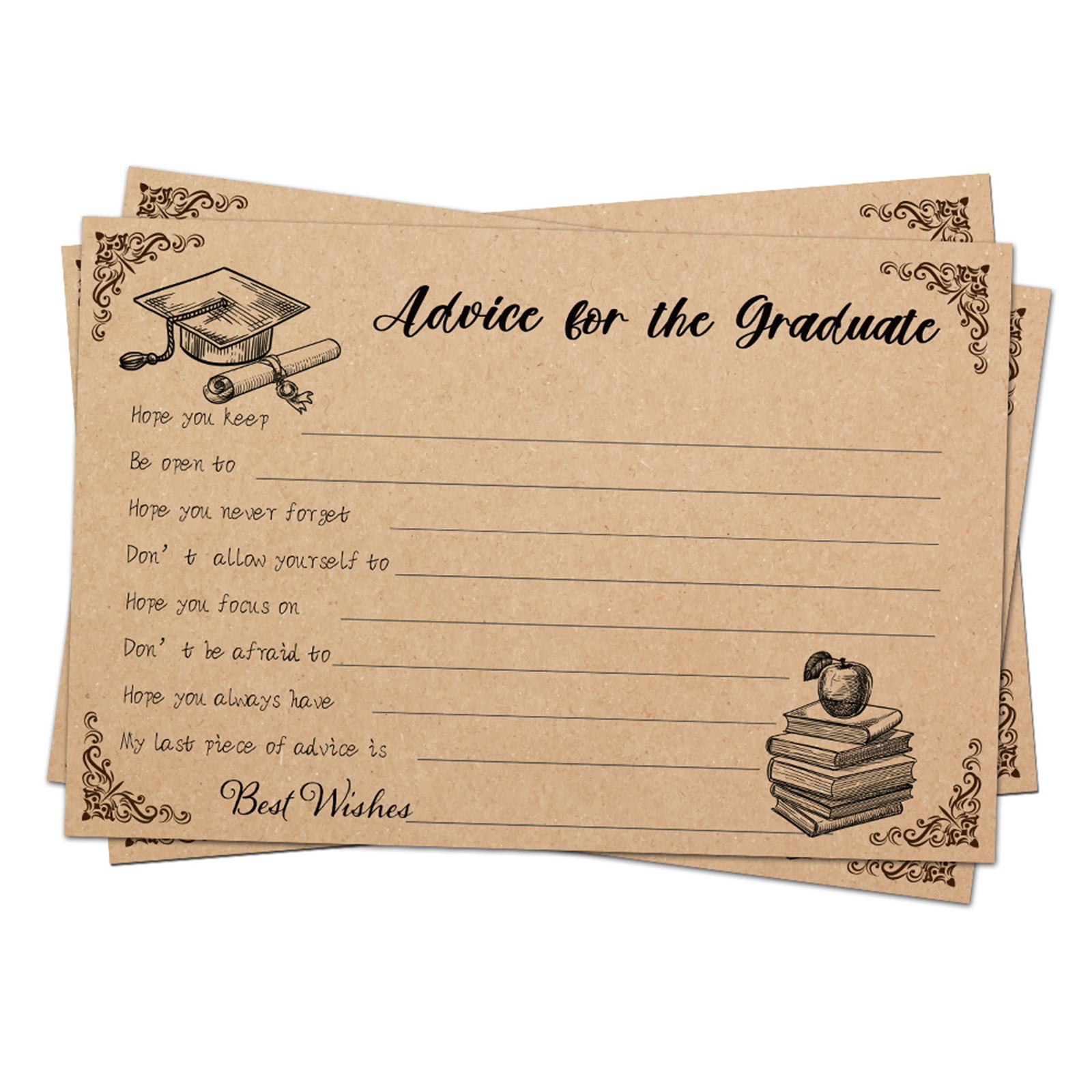 Graduation Wish & Advice Cards – 16PCS Graduation Party Supplies for ...