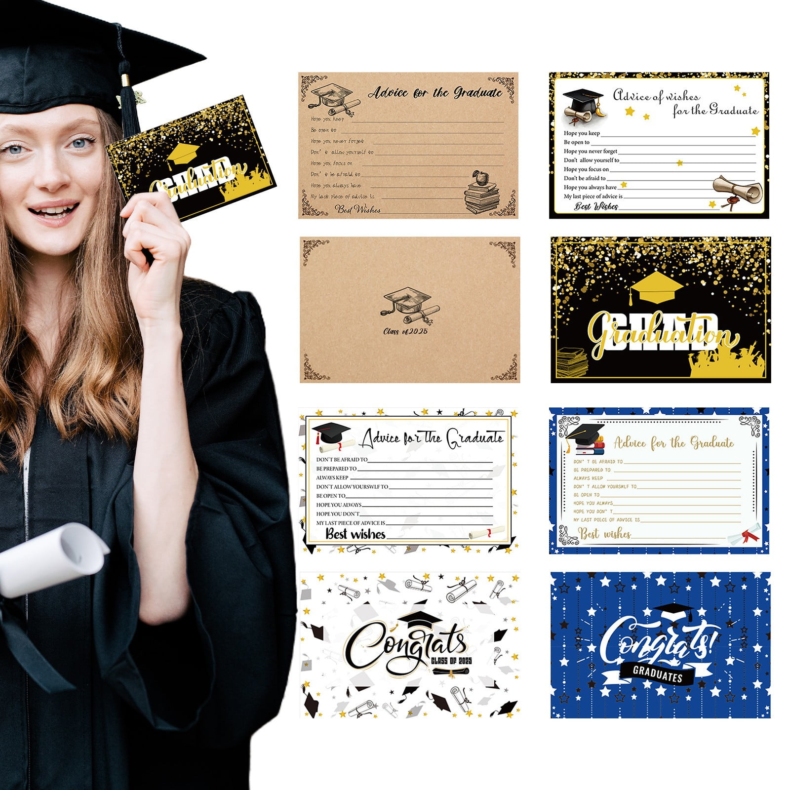 Graduation Wish & Advice Cards - 32PCs Graduation Party Supplies Advice ...