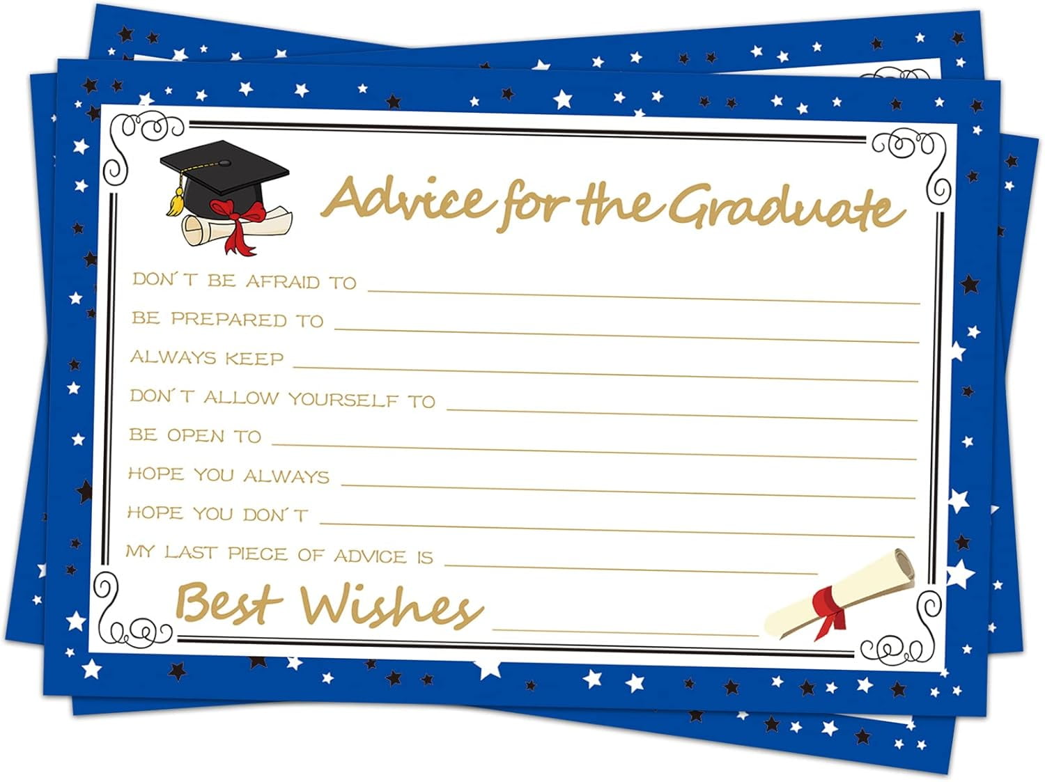 Graduation Wish & Advice Cards - 50PCs Graduation Party Supplies Advice ...