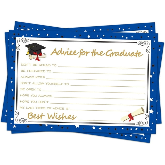 Graduation Wish & Advice Cards - 50PCs Graduation Party Supplies Advice ...