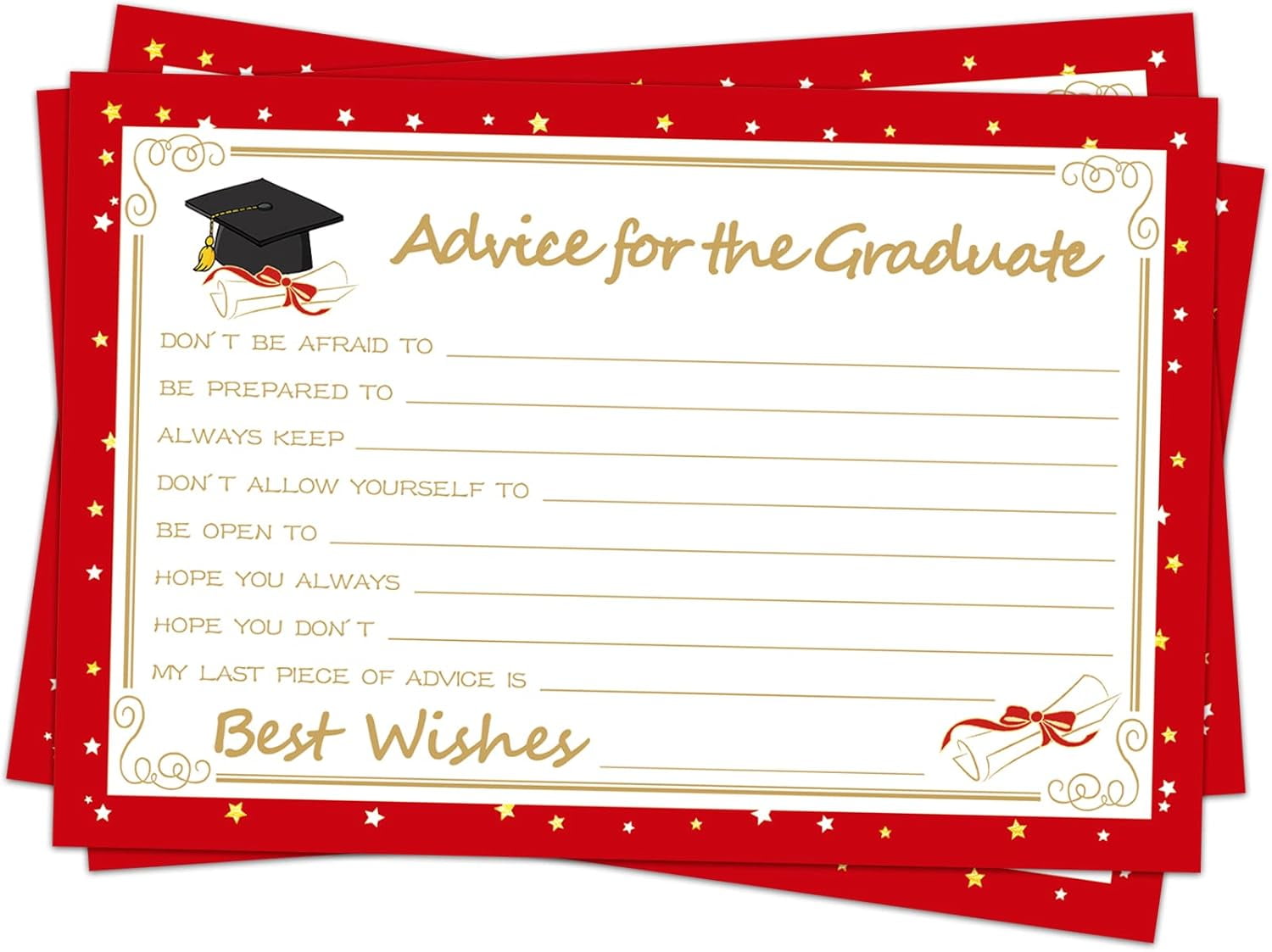 Graduation Wish & Advice Cards - 50PCs Graduation Party Supplies Advice ...