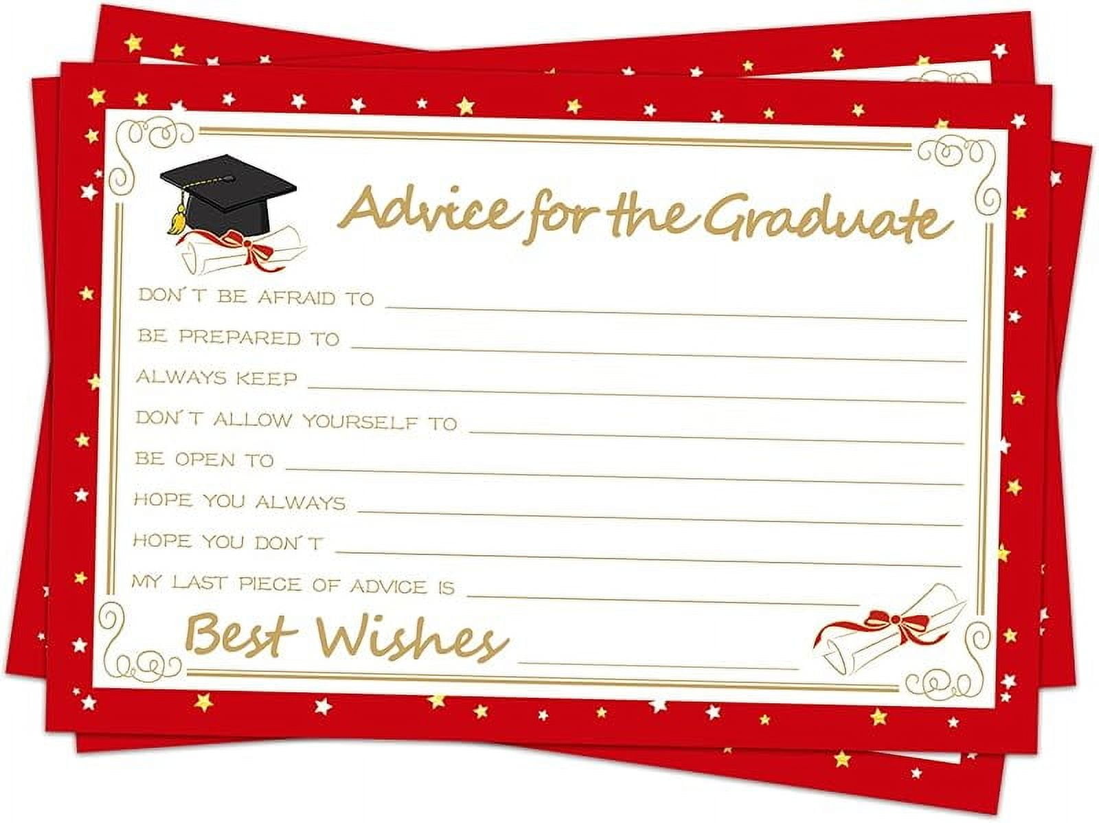 Graduation Wish Cards - 50PCs High School or College Graduation Advice ...