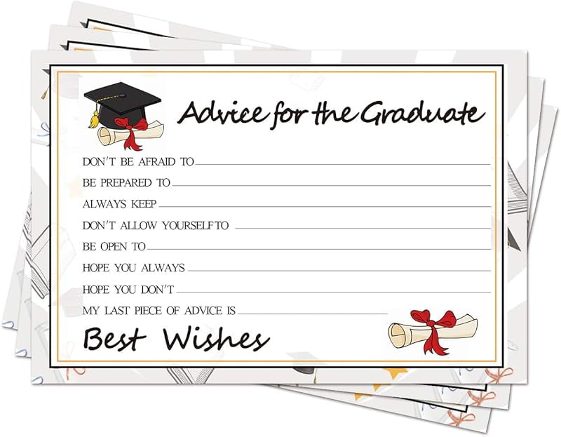 Graduation Wish Cards - 50PCs High School or College Graduation Advice ...