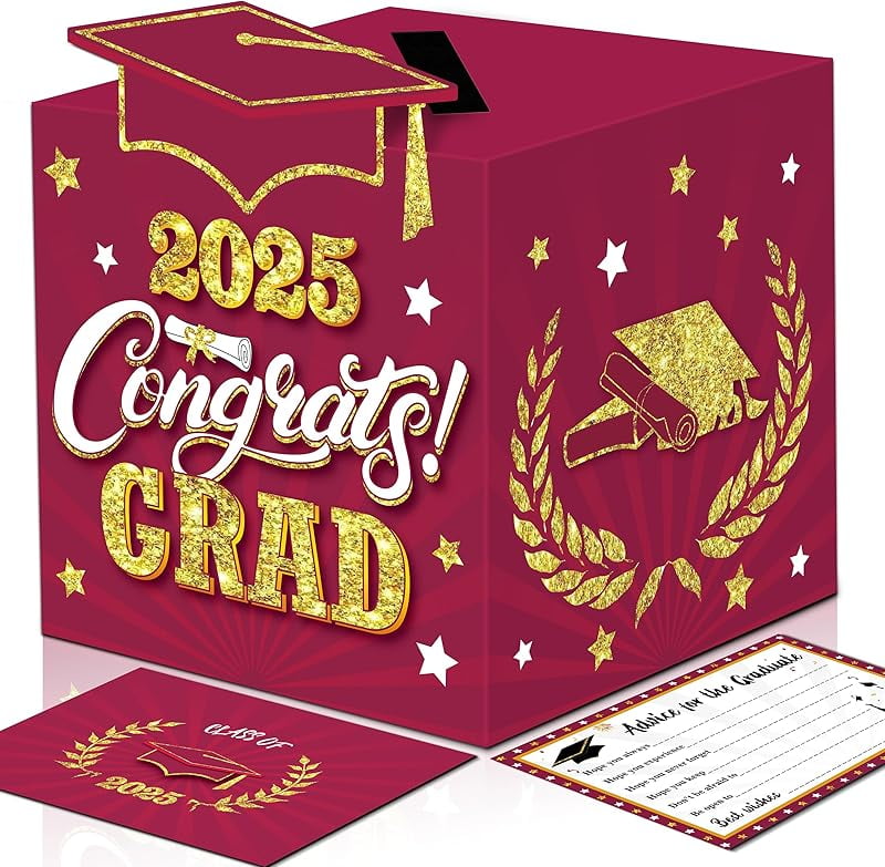 Graduation Wish Cards with Black and Gold Card Holder Box - 36PCS Class ...