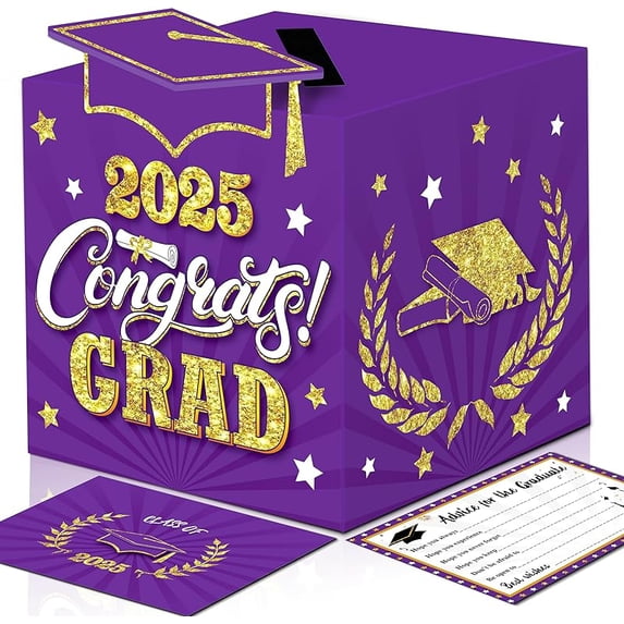 Graduation Wish Cards with Black and Gold Card Holder Box - 36PCS Class ...