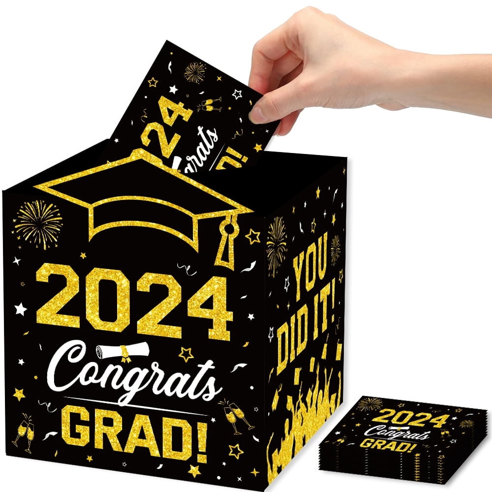 Graduation Wish Cards with Holder Box - 30PCS Class Of 2024 Graduation ...