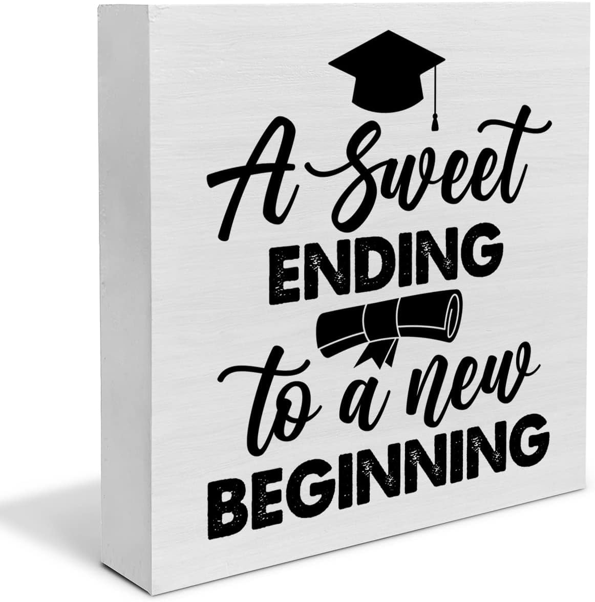 Graduation Wood Box Sign Decor Desk Sign Graduate a Sweet Ending to a ...
