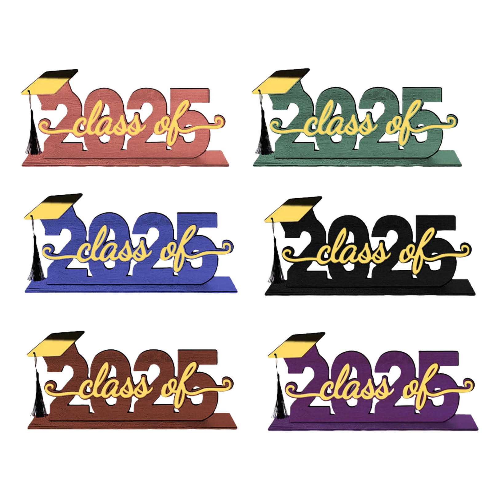 Graduation Wooden Centerpieces Table Decorations Cap and Tassel 2025 ...