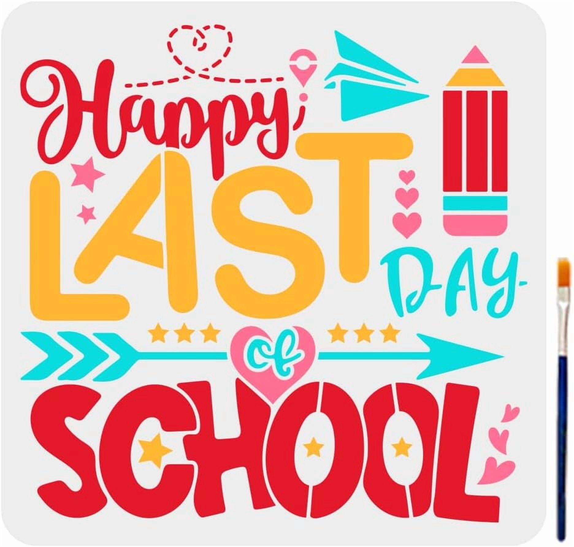 Graduation Word Stencils 11.8×11.8inch Large Happy Last Day of School ...