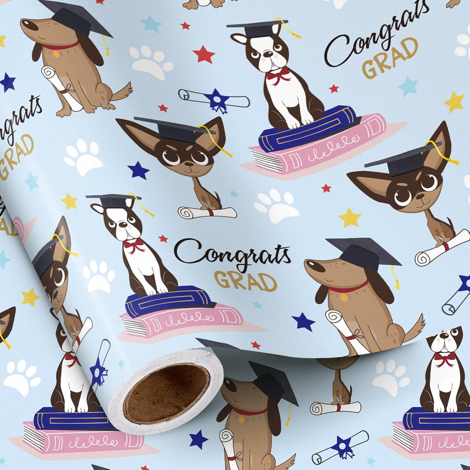 Graduation Wrapping Paper Roll, Mini Roll, Black Gold Class of 2025 ...