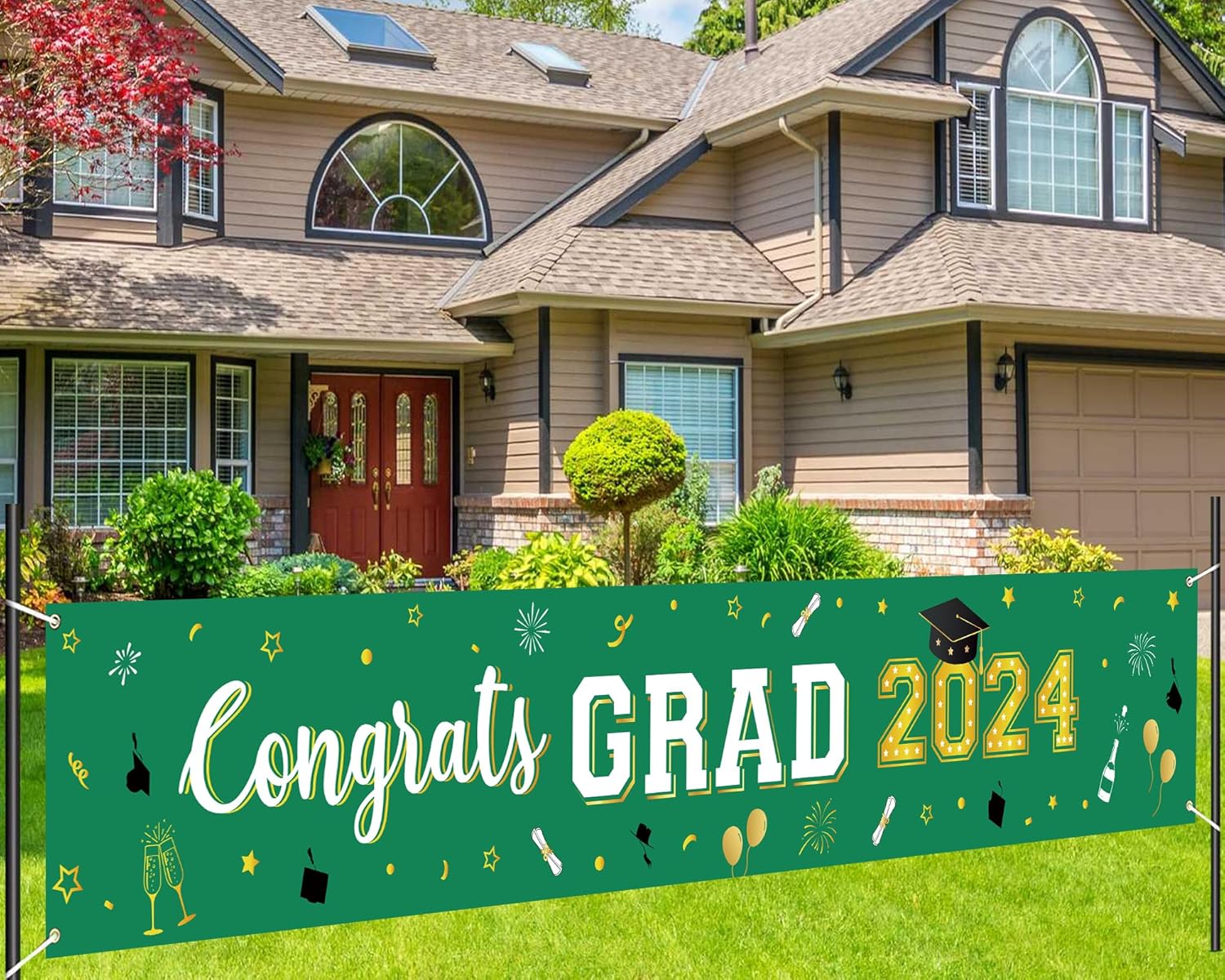 Graduation Yard Banner 2024,Congrats Grad 2024 Banner 18 X 98 inch ...