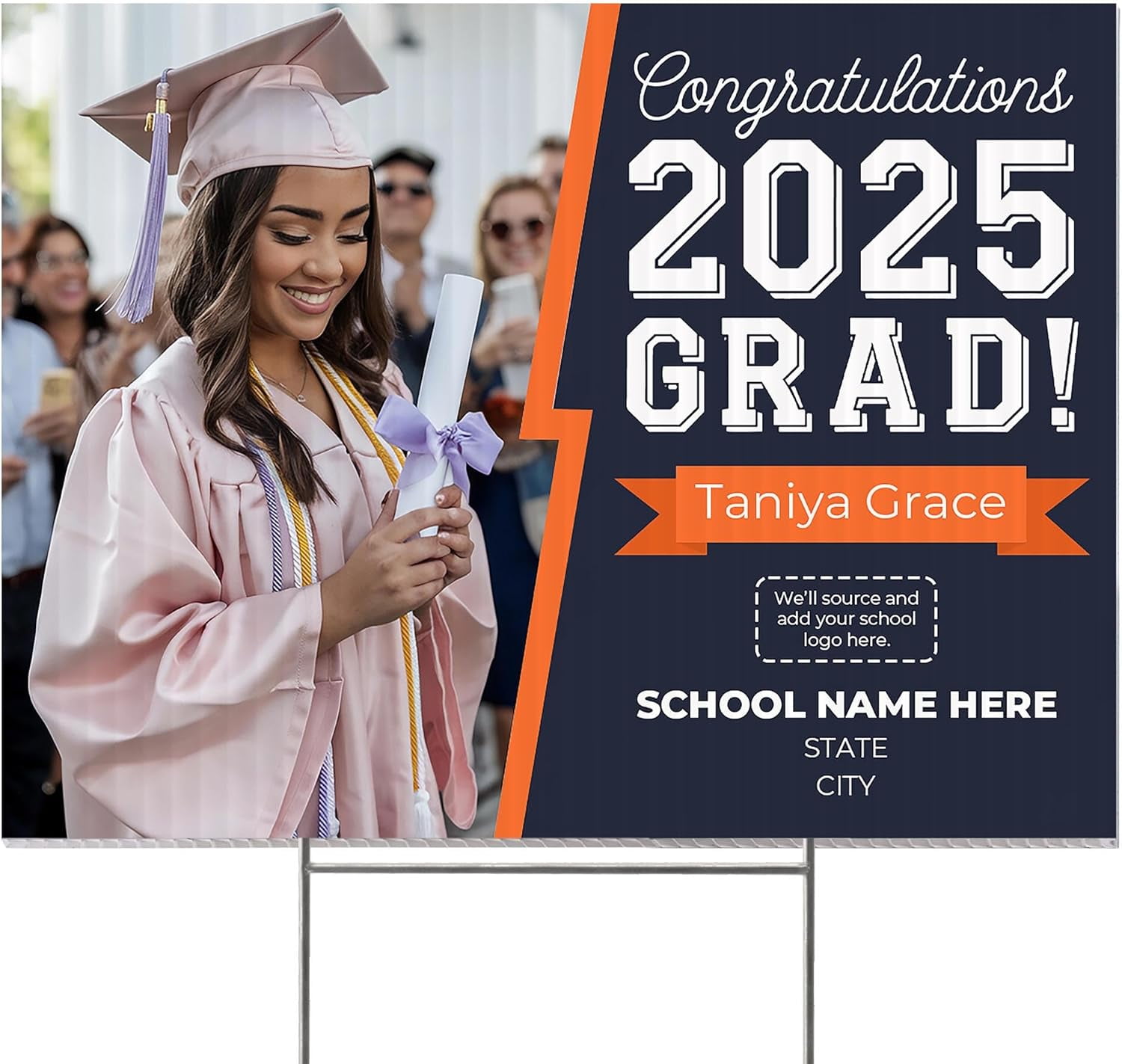Graduation Yard Sign, Class of 2025 Graduation Sign with Photo Print ...