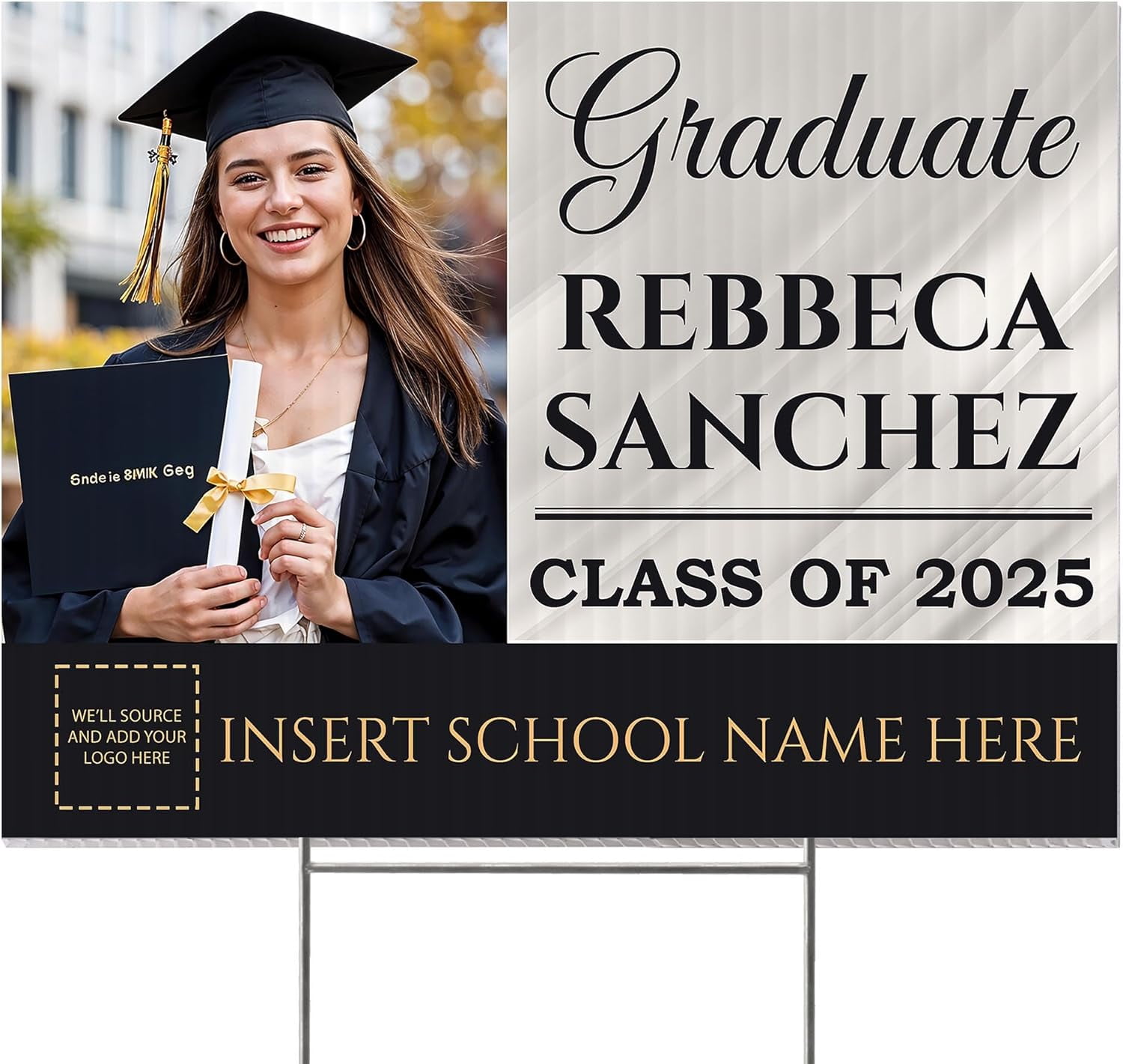 Graduation Yard Sign, Class of 2025 Graduation Sign with Photo Print ...