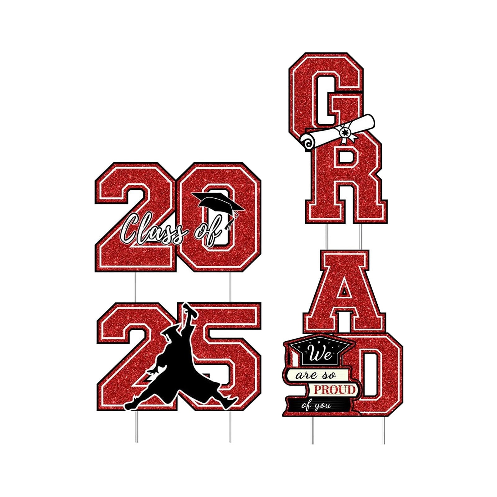 Graduation Yard Sign Set 2025 Celebrate Your Achievements with Class of ...