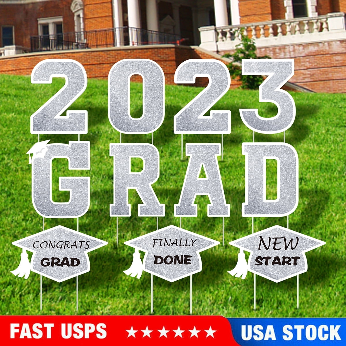 Graduation Yard Signs with Stakes 2024 Decorations for High School ...
