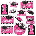 Zebra Party Pink Congrats Grad Graduation Theme Party Wall Decoration ...