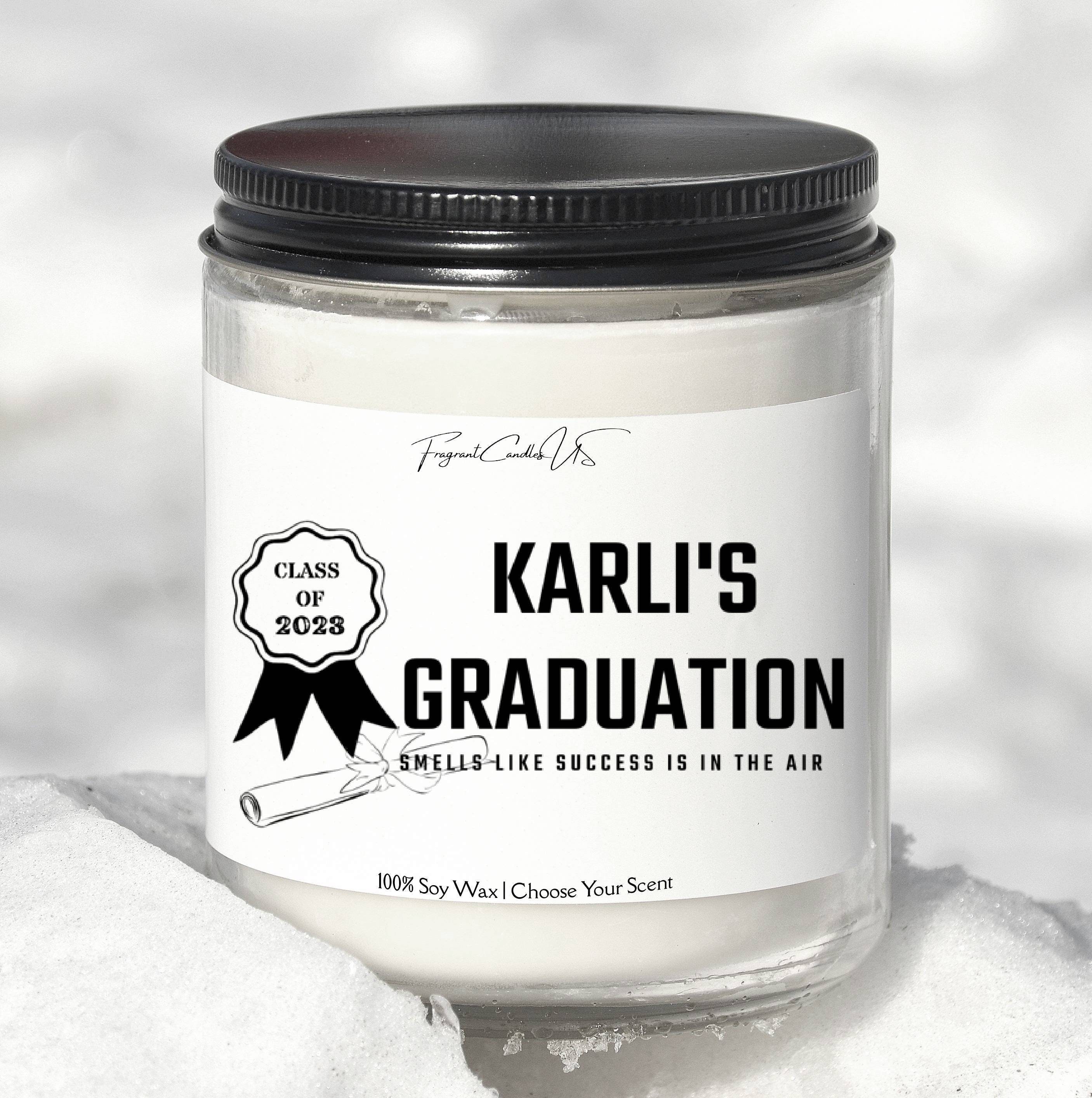 Graduation candle, personalized graduation gifts, masters graduation ...