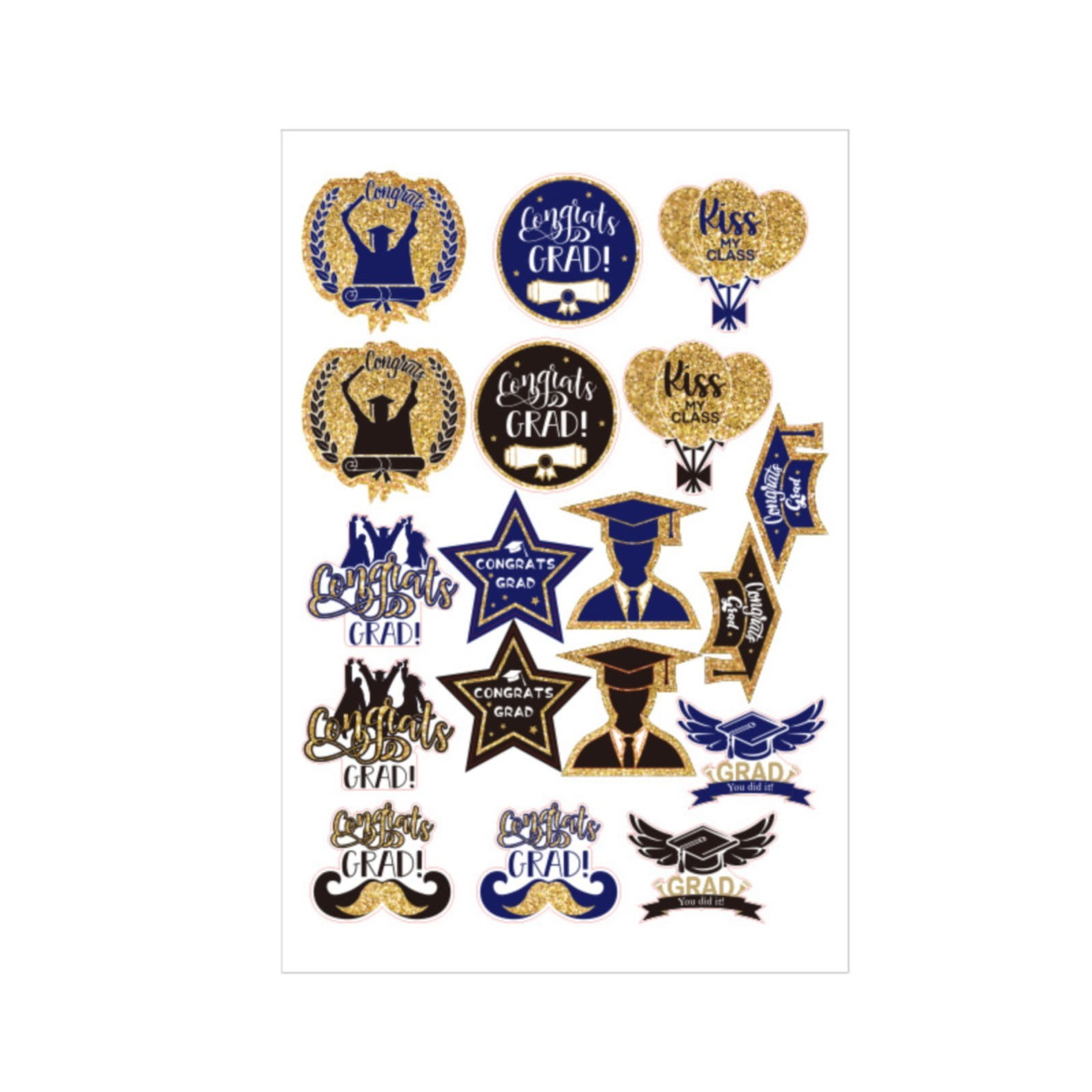 Graduation decorations 2025,Metallic Graduation Stickers Graduation ...