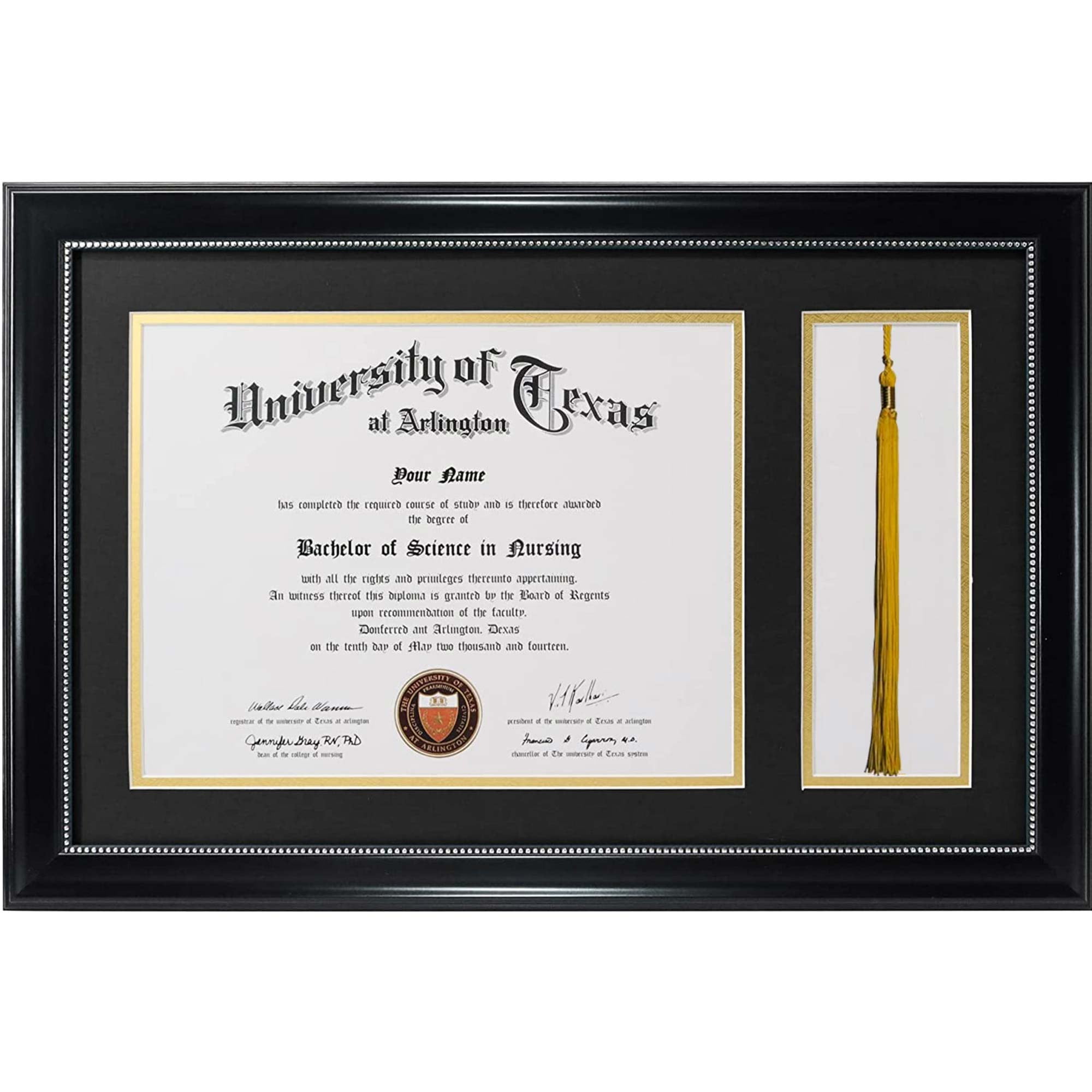 GraduationMall 11 x 17 Black Diploma Frame with Tassel Holder 8.5 x 11 ...
