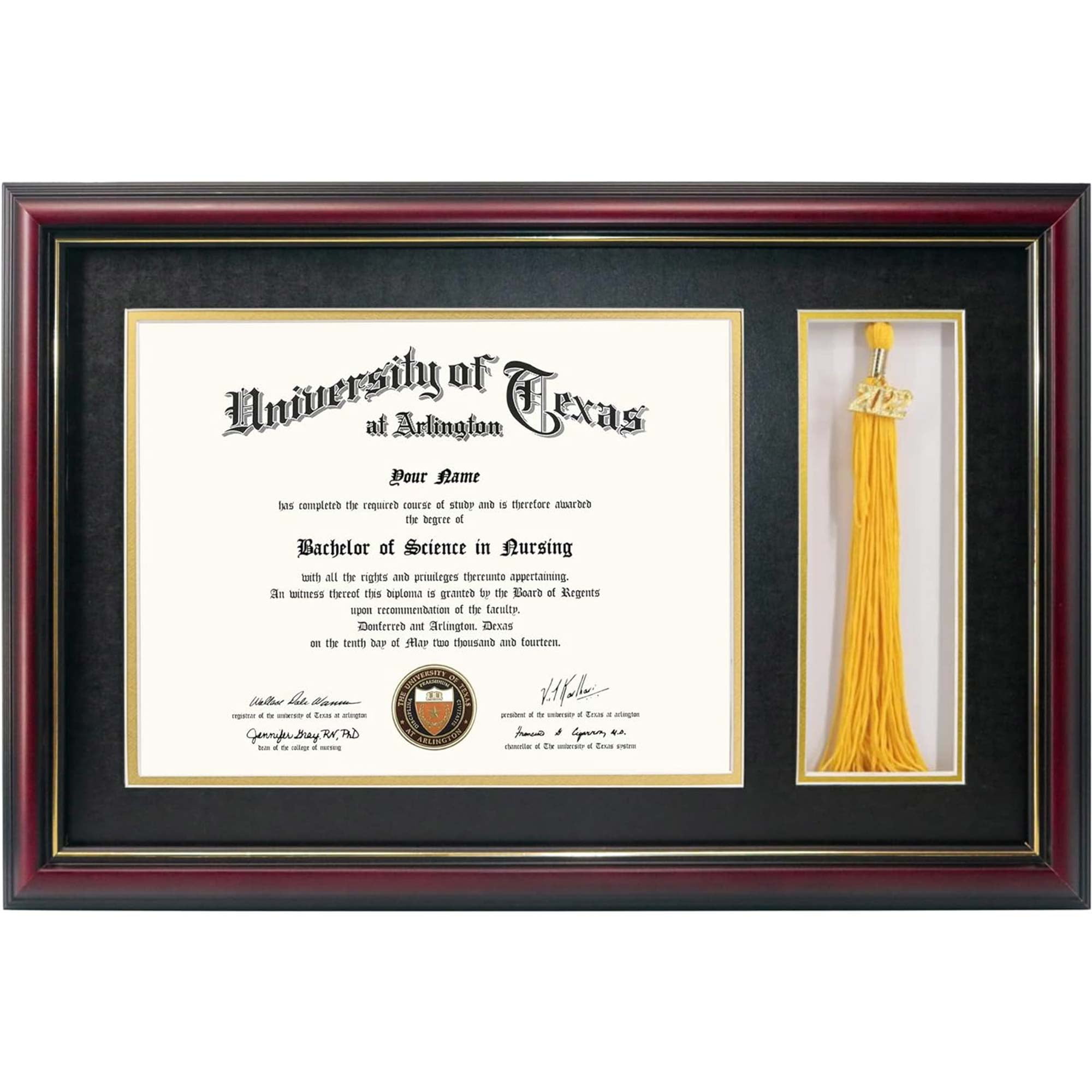 GraduationMall 11 x 17 Cherry Wood Diploma Frame with Tassel Holder for ...