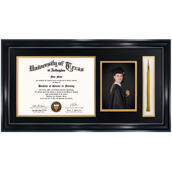 GraduationMall Black Diploma Certificate Frame with Tassel Holder, 8.5 ...