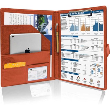 ProCase Portfolio 3-Ring Padfolio Folder Organizer, PU Leather Business ...