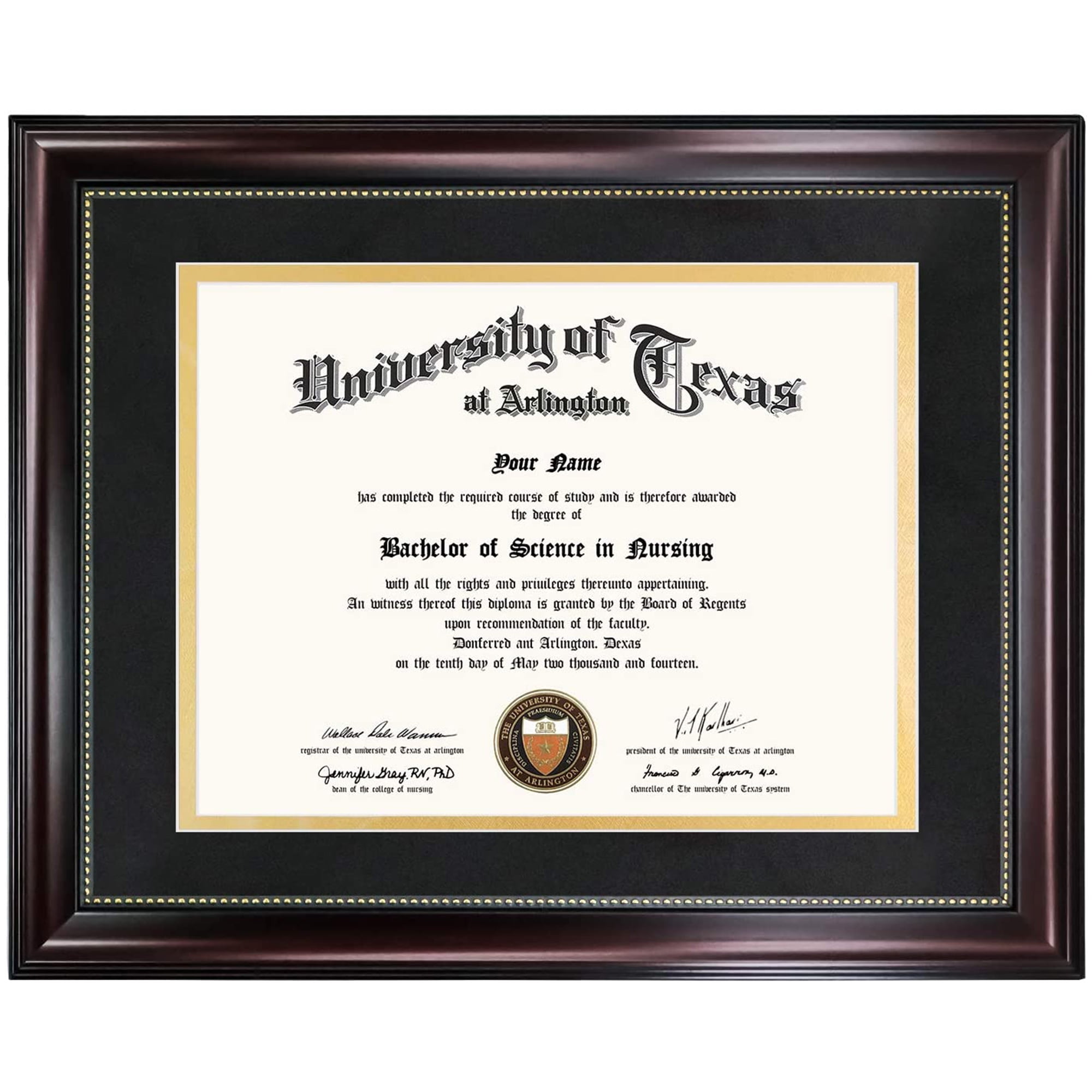 GraduationMall Mahogany Wall Frame for Certificates, 8.5 x 11 / 11 x 14 ...
