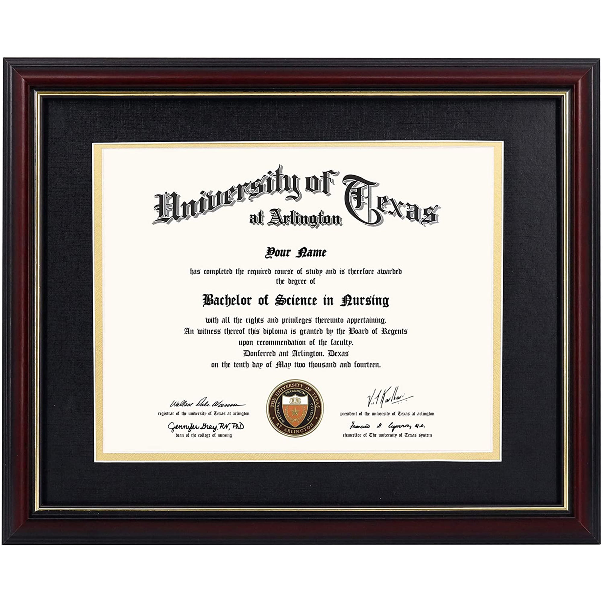 GraduationMall Cherry Wood Certificate Frame for 8.5x11 and 11x14 ...