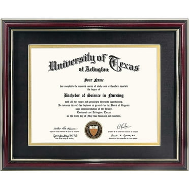 Lawrence Frames Walnut Wood & Silver 11x14 Matted to 8.5x11 Document/Diploma/Certificate Picture ...