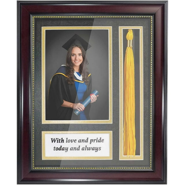 GraduationMall Shadow Box Frame with Glass Decor, 5x7 Photo & Tassel ...