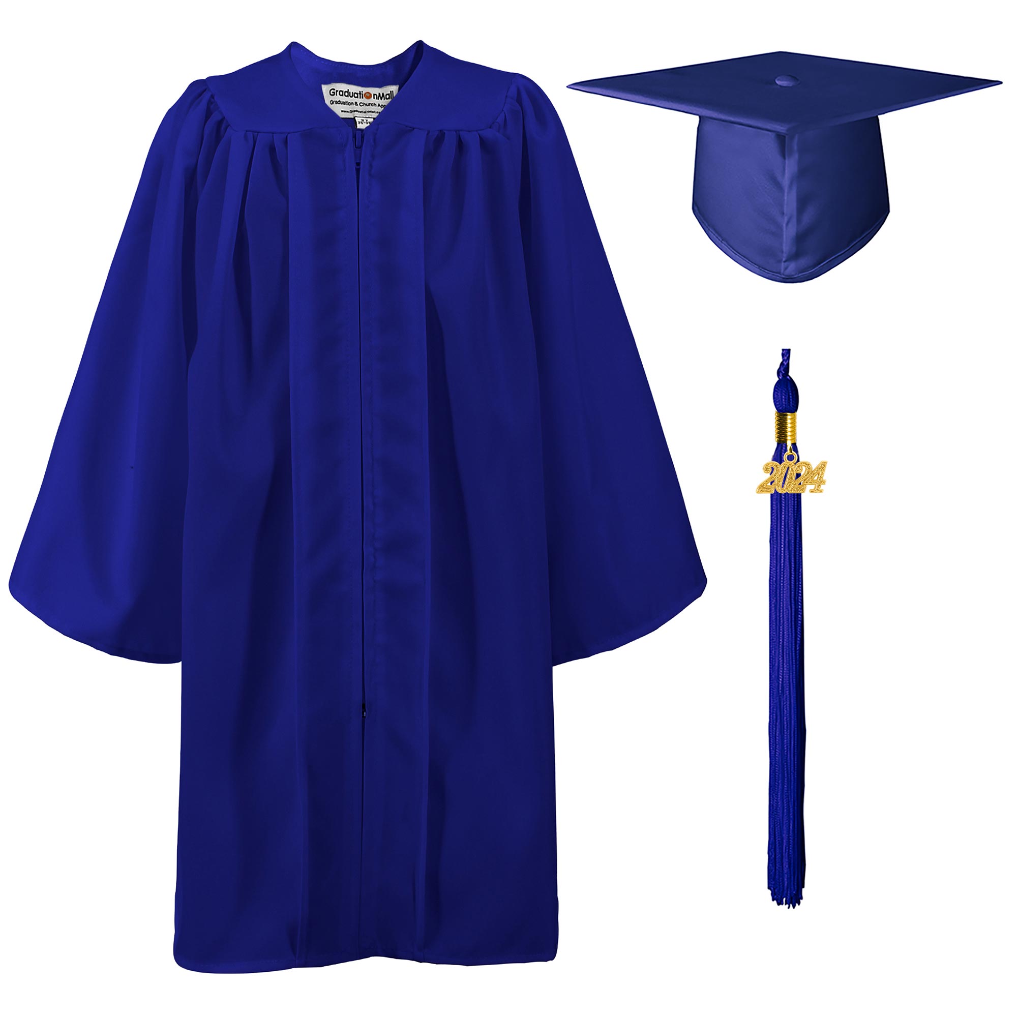 Class Act Graduation Adult Unisex Matte Graduation Cap and Gown with Tassel and Gold Charm, 4'6 ...