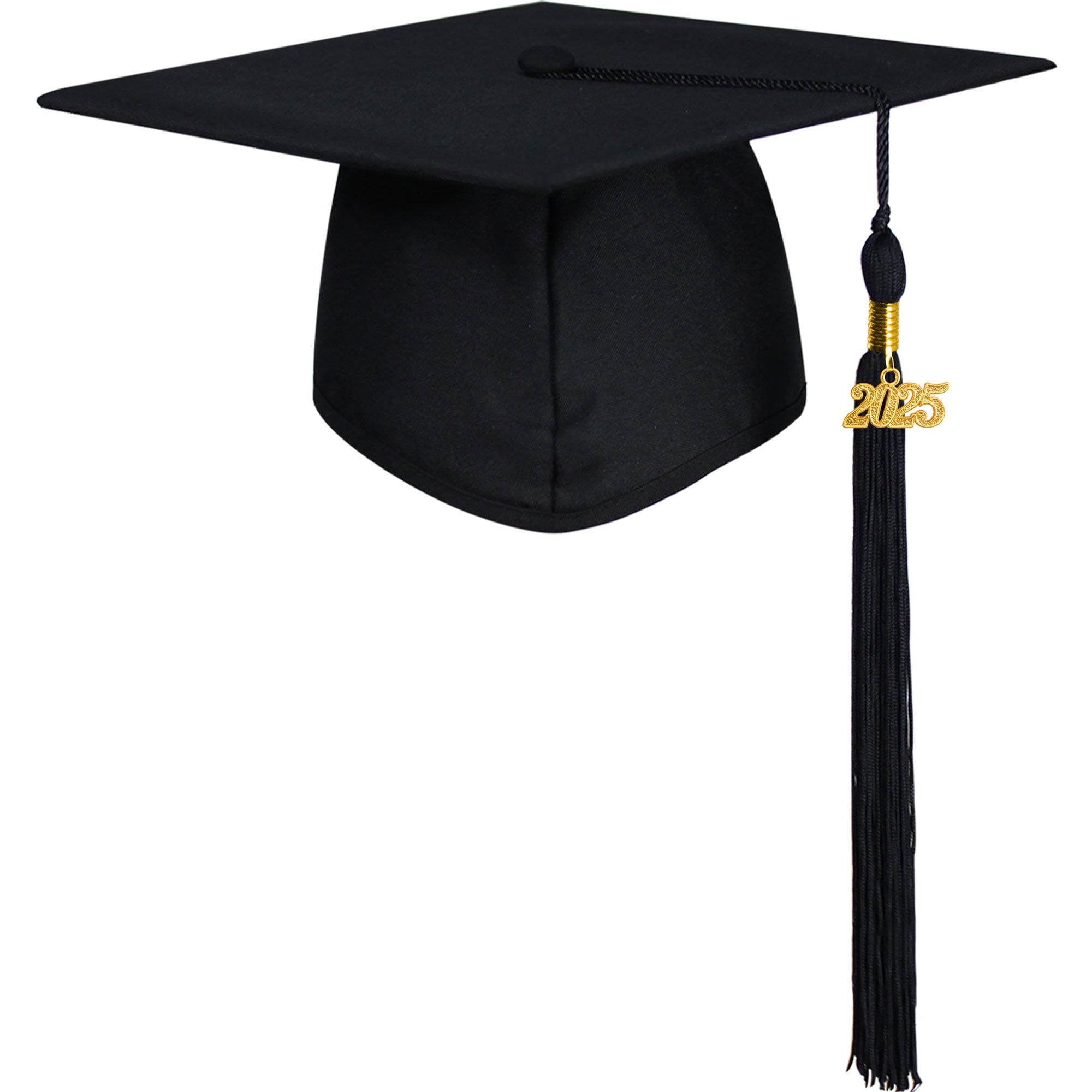 GraduationMall Unisex Adult Matte Grad Cap with 2024 Tassel Black for ...
