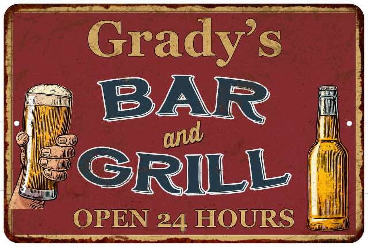 Grady's Red Bar and Grill Rustic Sign Decor 8x12 108120045340 - Walmart.com