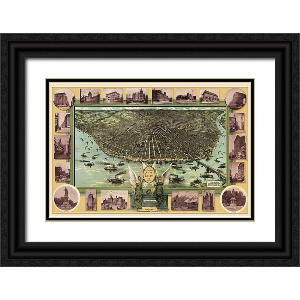 Graf 14x11 Black Ornate Wood Framed with Double Matting Museum Art ...