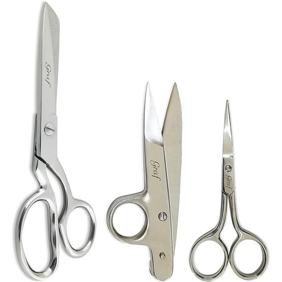 Graf Tailors Kit 8" Knife Edge Shears 4" Embroidery Scissors 4.5 ...