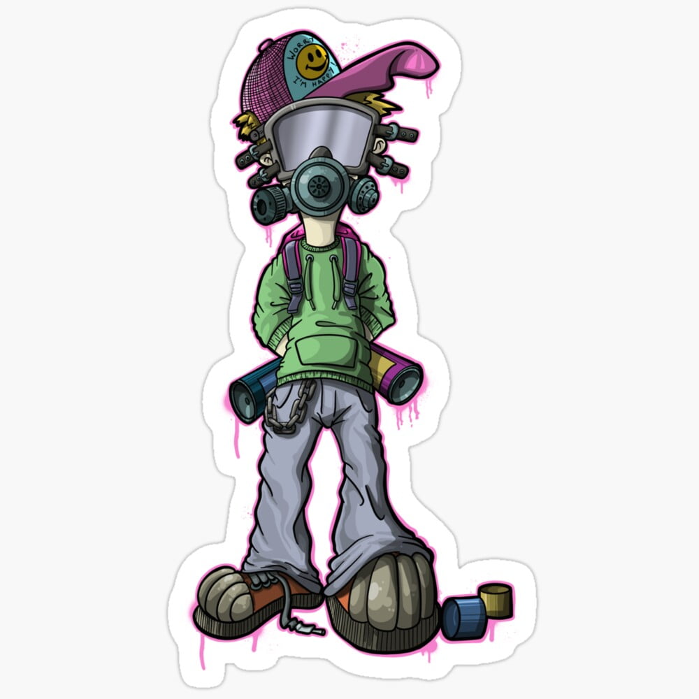 Graff Boy Glossy Stickerphone Decal Water Bottle Stickers, Vinyl ...