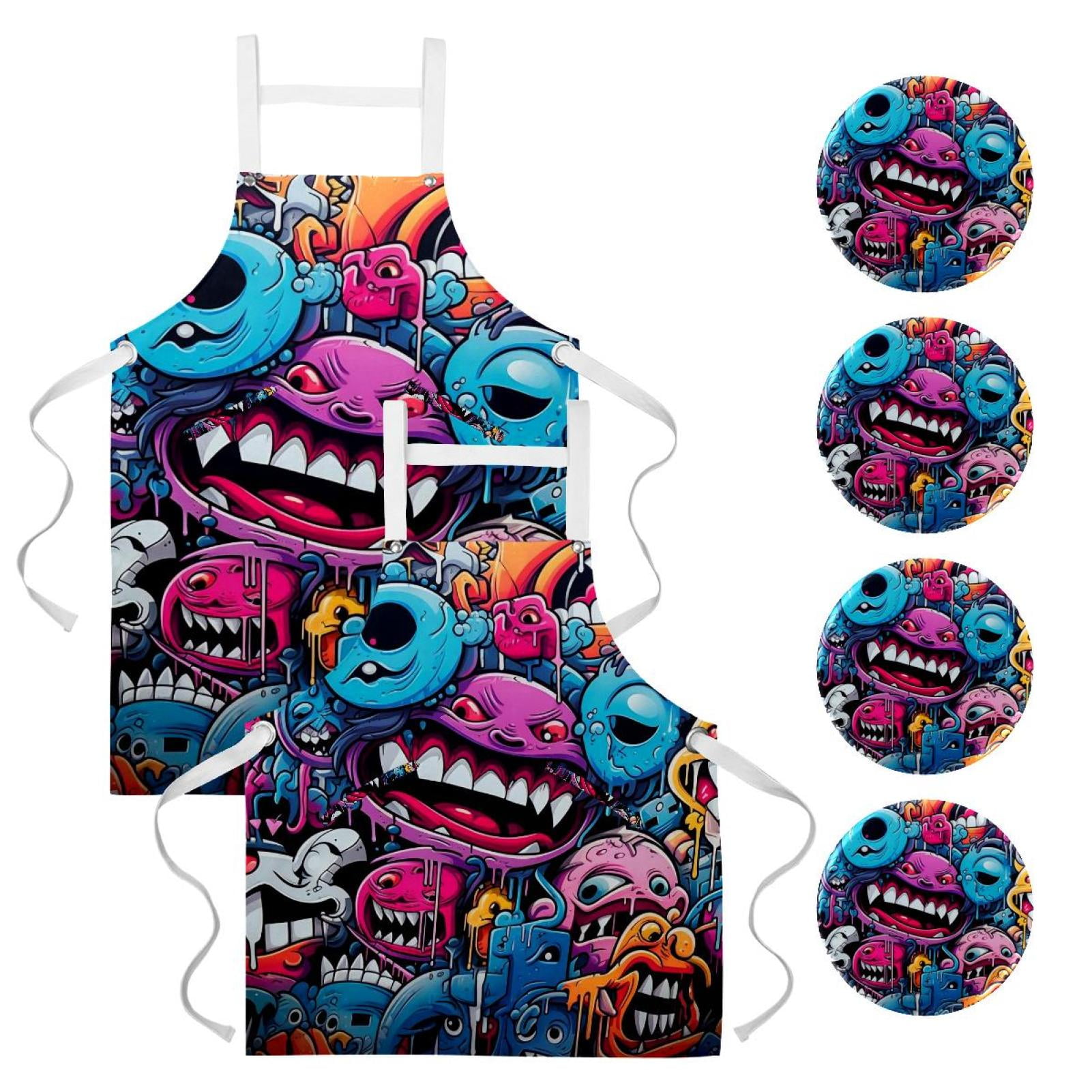 Graffiti 2 Pack Waterproof Button Sets with Pockets and Badge - Art ...
