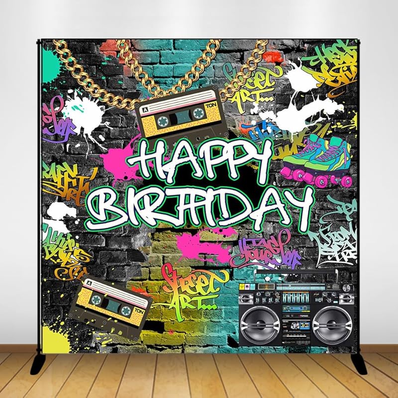 Graffiti 80's 90's Backdrop Urban Retro Birthday Party Background 80's ...