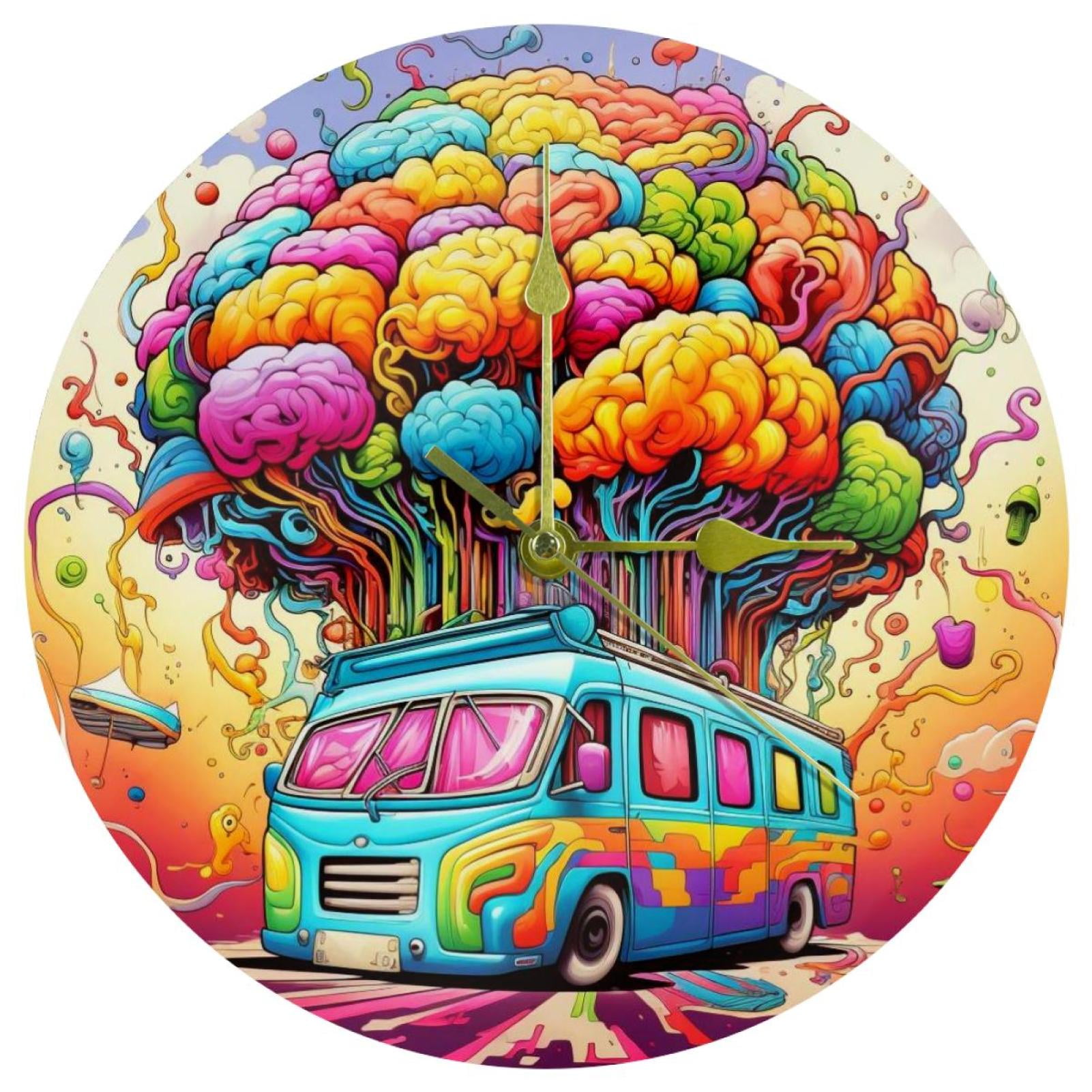 Graffiti Acrylic Circular Wall Clock - Stylish and Durable Timepiece ...