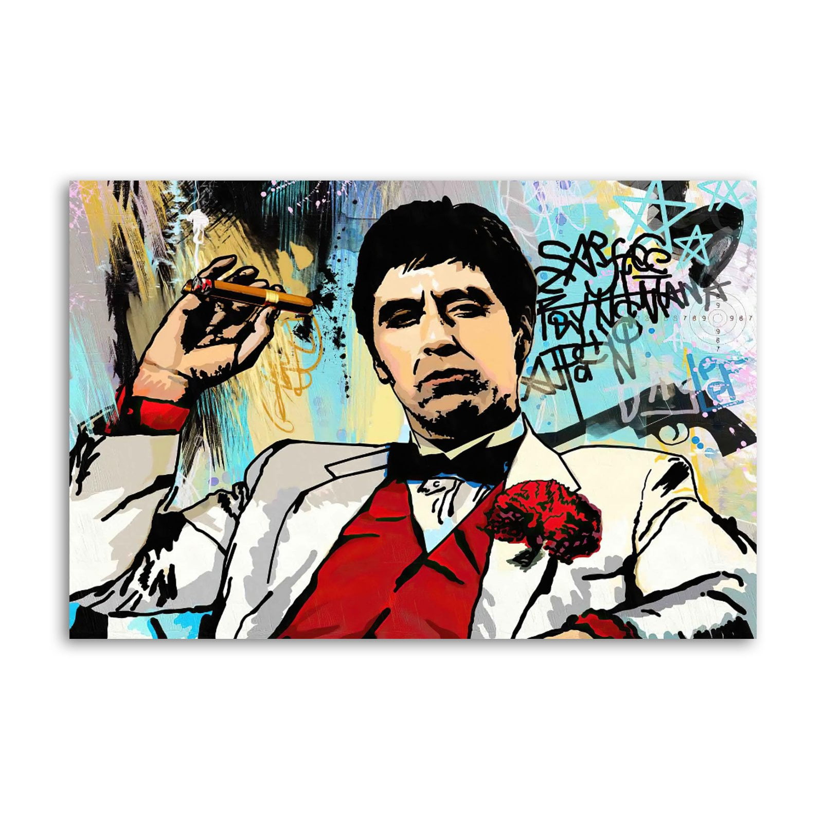 Graffiti Al Pacino Scarface Tony Montana Poster Decorative Painting Canvas Wall Art Living Room ...