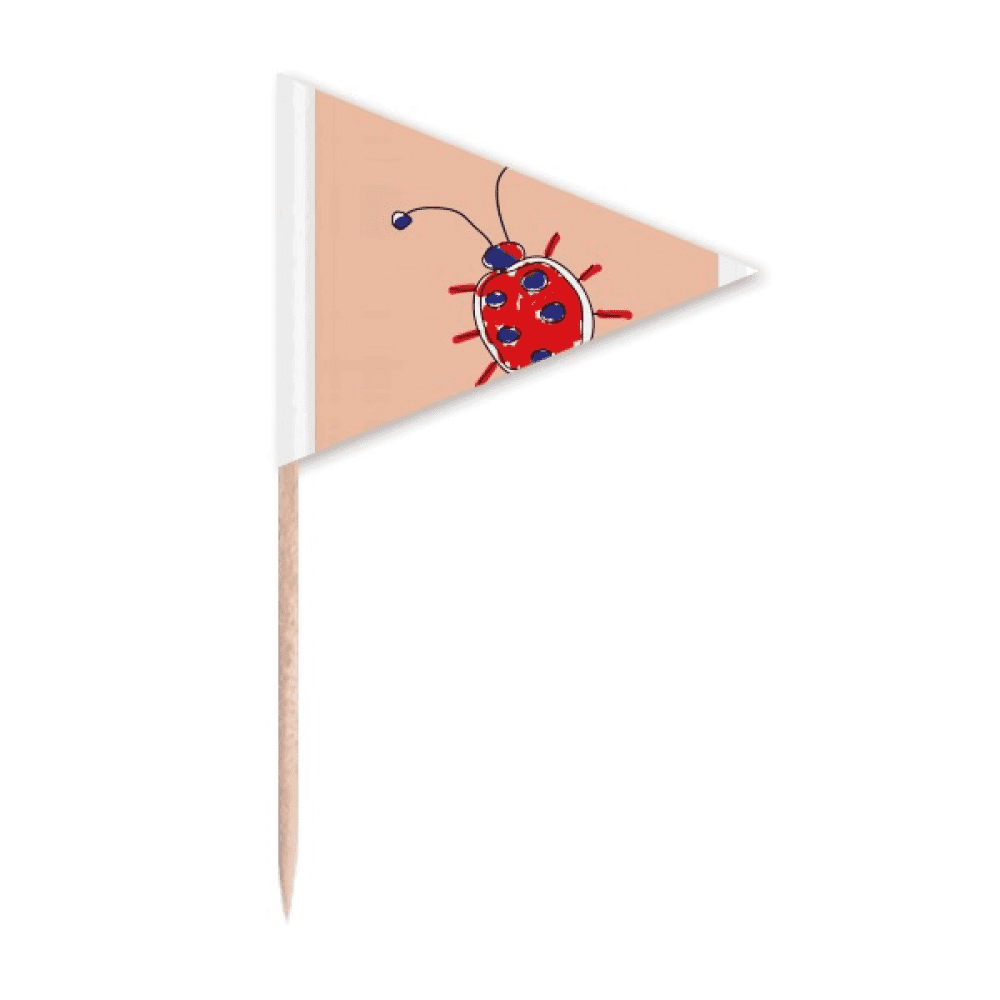 Graffiti Animation Hand Painted Ladybug Toothpick Triangle Cupcake ...