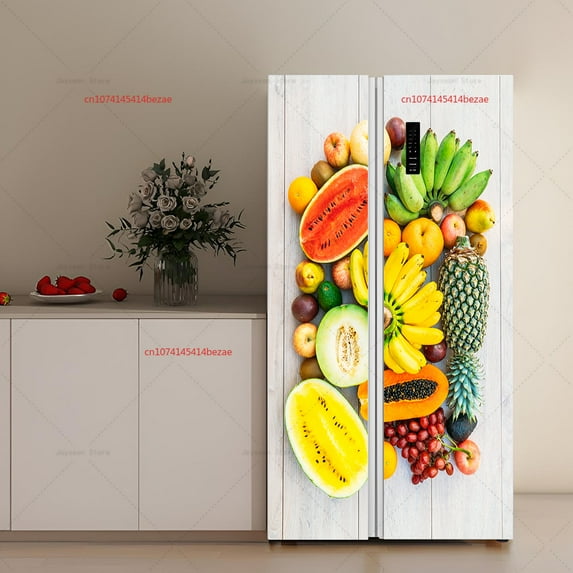 Graffiti Art Double Door Refrigerator Door Sticker PVC Waterproof Self ...