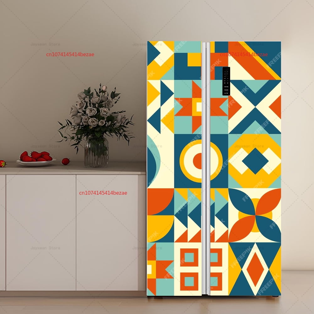 Graffiti Art Double Door Refrigerator Door Sticker PVC Waterproof Self ...