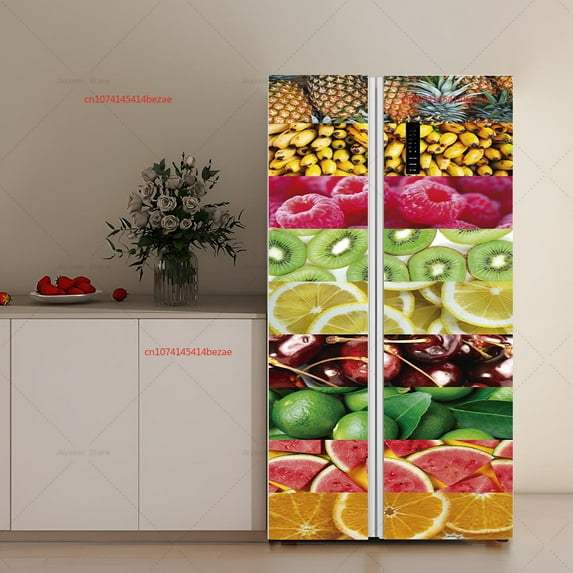 Graffiti Art Double Door Refrigerator Door Sticker PVC Waterproof Self ...